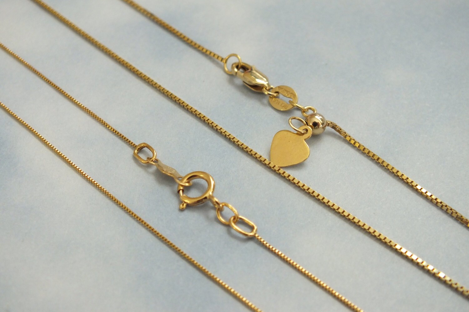 14k Solid Gold Box Chain 14k Custom Chain 22 - Etsy