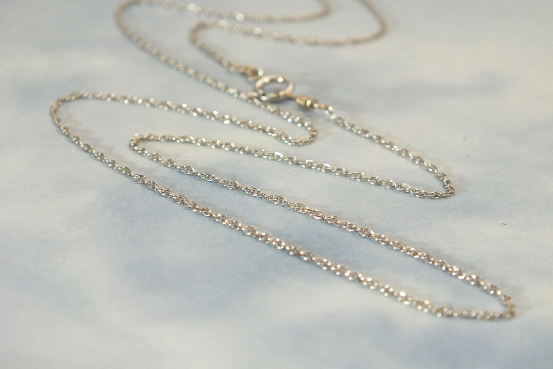 1.1mm Rope Chain 1636 Lengths 14K Solid White Gold - Etsy