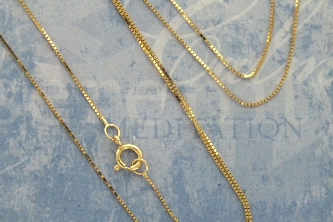 Dainty .5mm Box Chain Chain 1620 Lengths 14K - Etsy