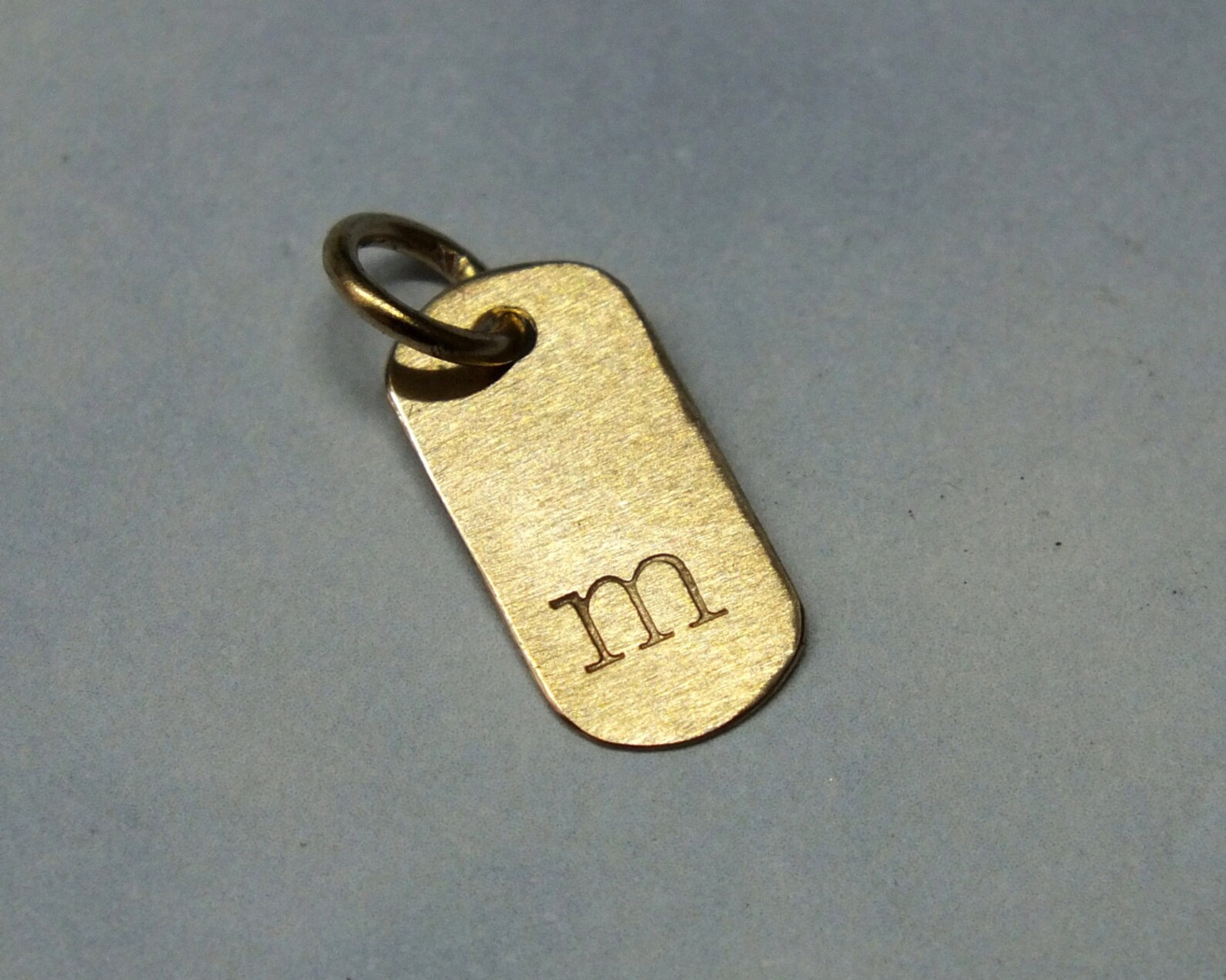 Custom Dog Tag Charm 12mm Initial Charm 14k Solid Yellow - Etsy