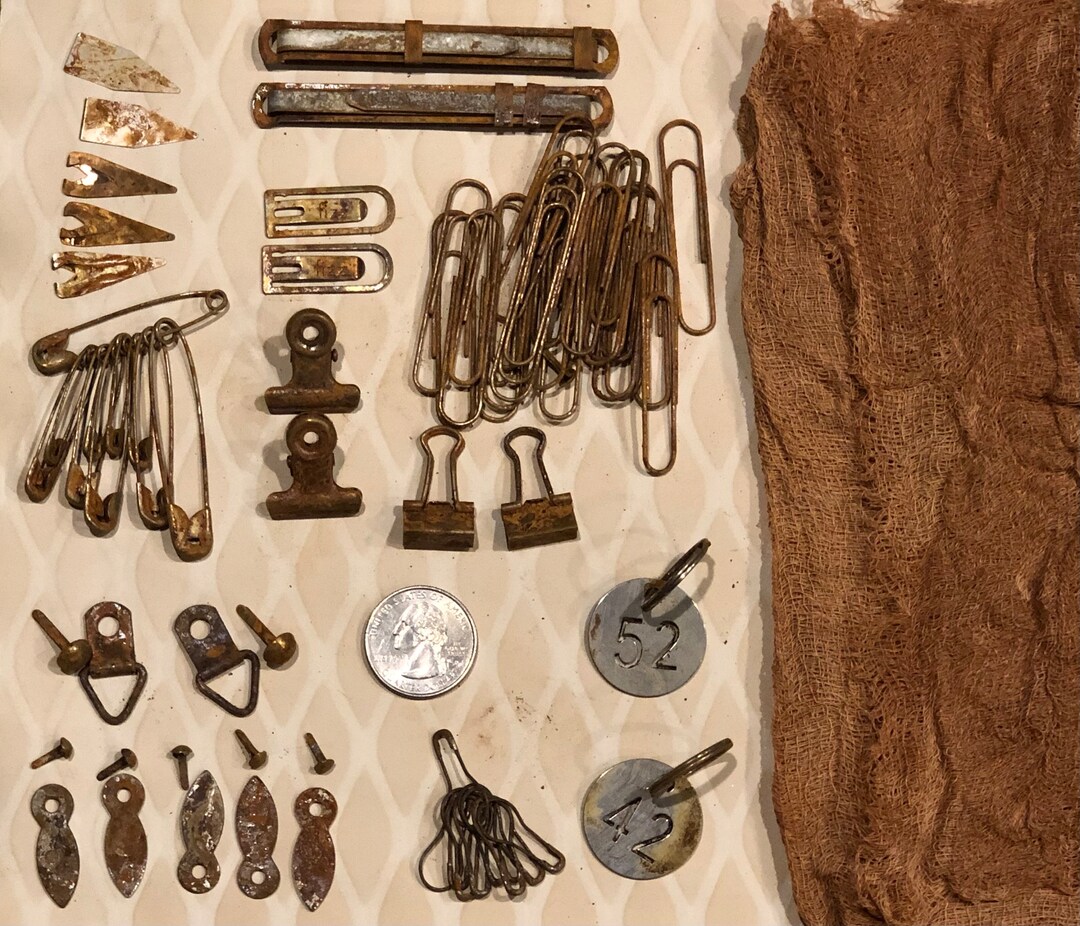 Rusty Bits for Journal, Diary, Memory Keeping, Paper Clips, Bulldog ...