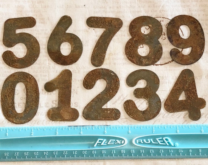 Distressed Number Tags, Stainless Steel, 1 Inch Circle on Ring, 5 Tags ...