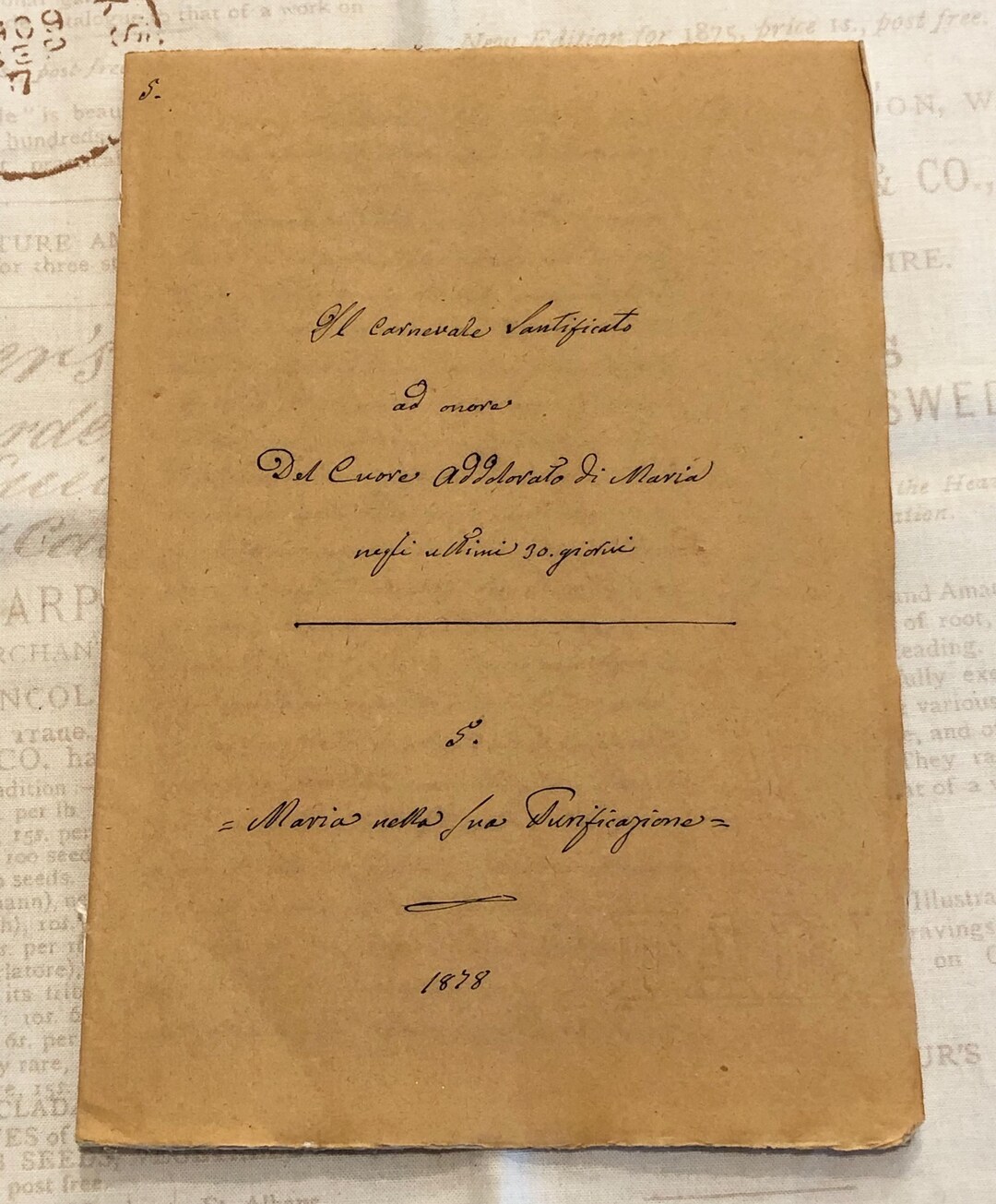 3 Folios, Italian Booklet, Pamphlet, Small Notebook, Italian Writing ...