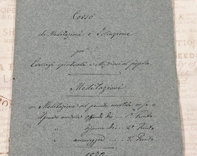 7 Folios, Italian Booklet, Pamphlet, Small Notebook, Italian Writing ...