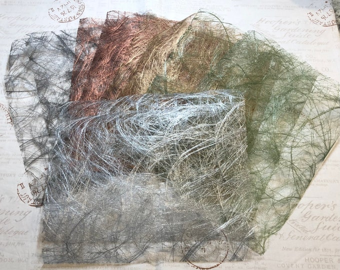 10 Pieces Fiberweb for Layering in Junk Journals, Black, Green, Silver ...