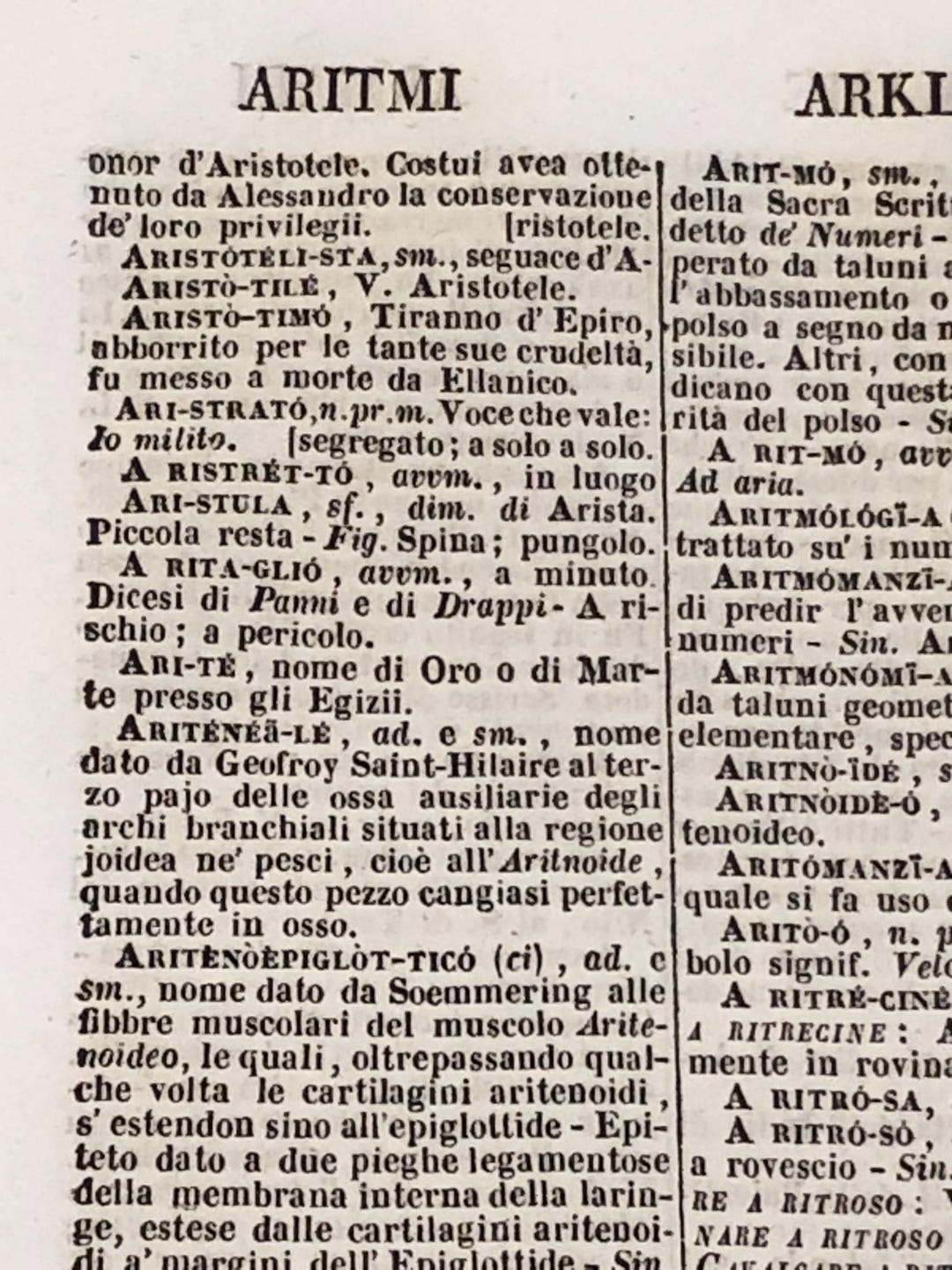 1843 Italian Dictionary Pages: Ephemera for Junk Journals, Rag Paper ...