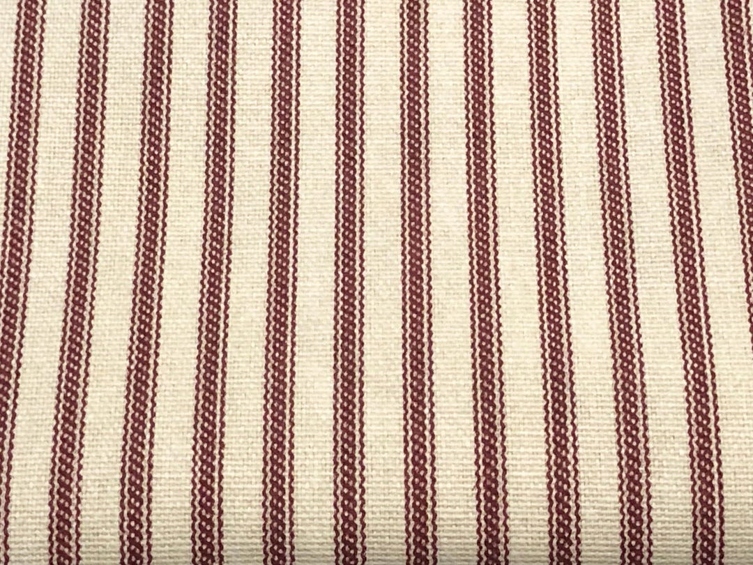 Red Striped Ticking Fabric: Hand Torn Cotton Strips or Fat Quarter - Etsy