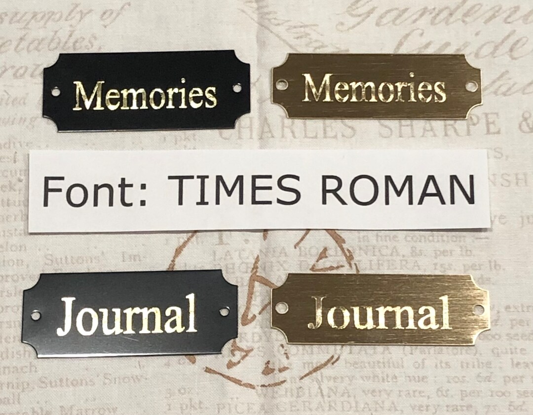 Metal Engraved Bookplate for Journal, Diary, Memory Keeping, Times ...