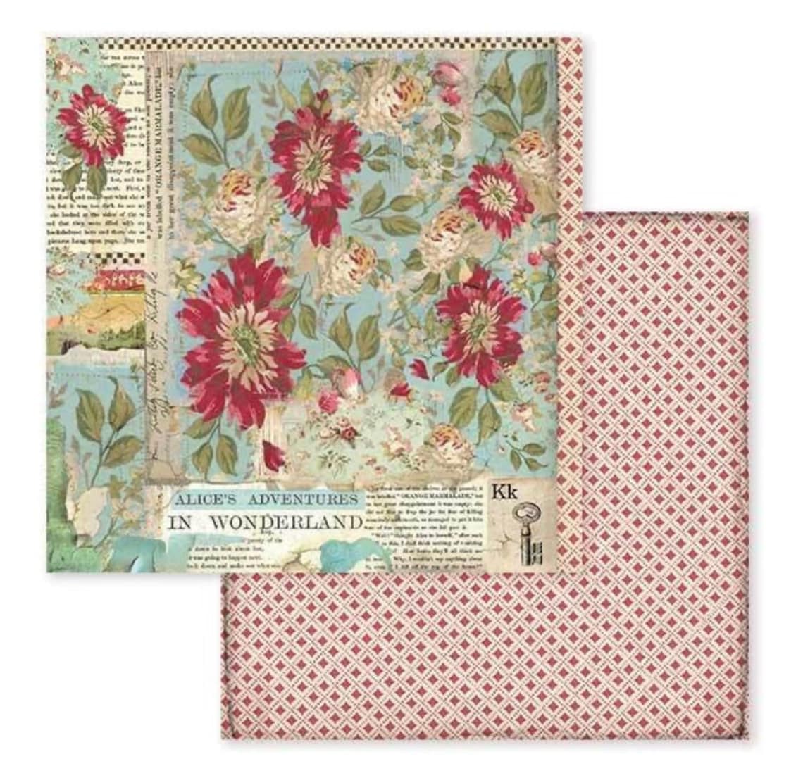 Stamperia Alice 12x12 paper pad 10 sheets double sided | Etsy