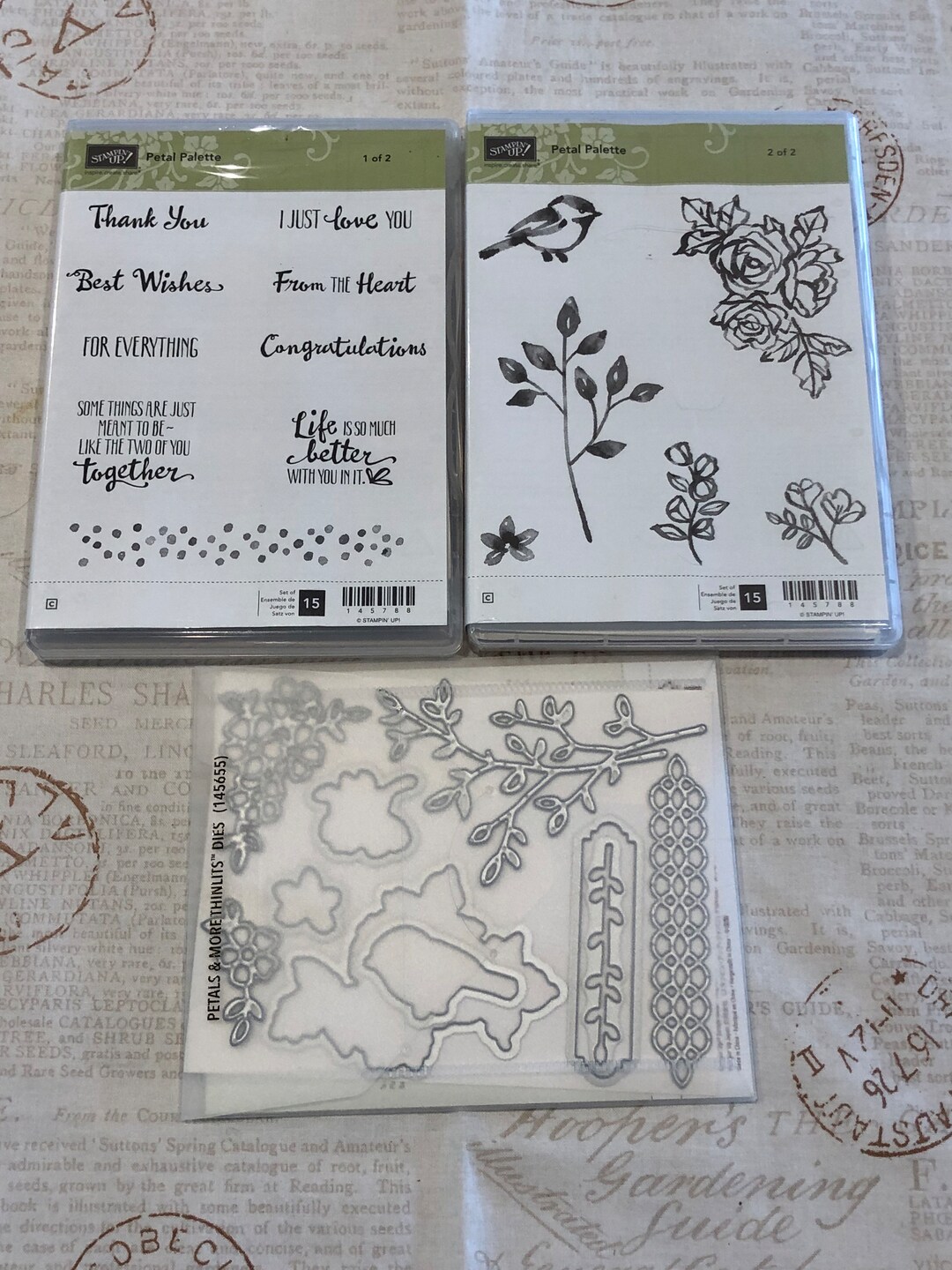 Petal Palette Stampin up Stamps and Thinlits, Rubber Set, New, Never Used - Etsy