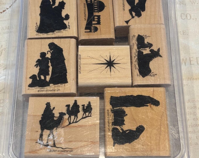 Nativity Silhouette Stampin up Stamps, Rubber Set, Like New, Wooden ...