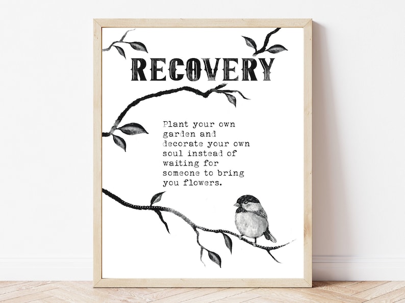 Recovery Sobriety Wall Print Set, Sobriety Sign , Recovery Printable ...