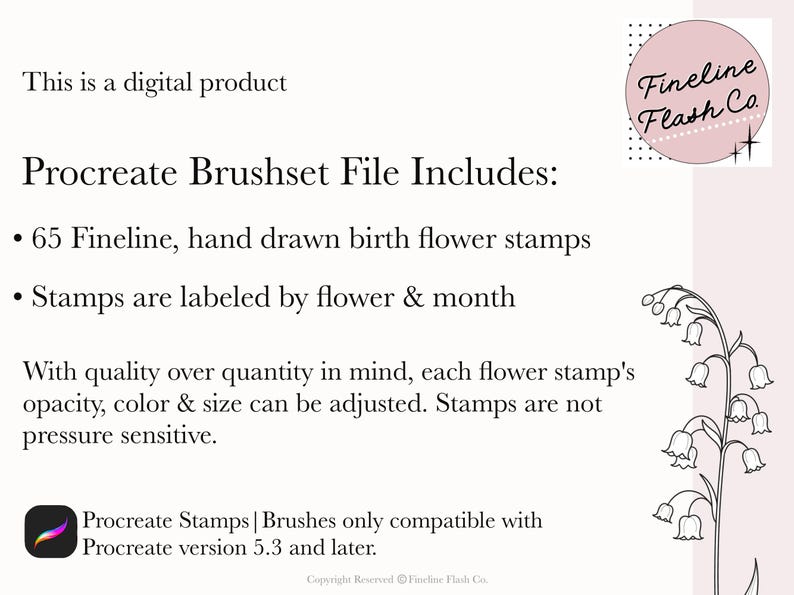 Birthflower Designs | Fineline Procreate | Procreate Birth Flower ...