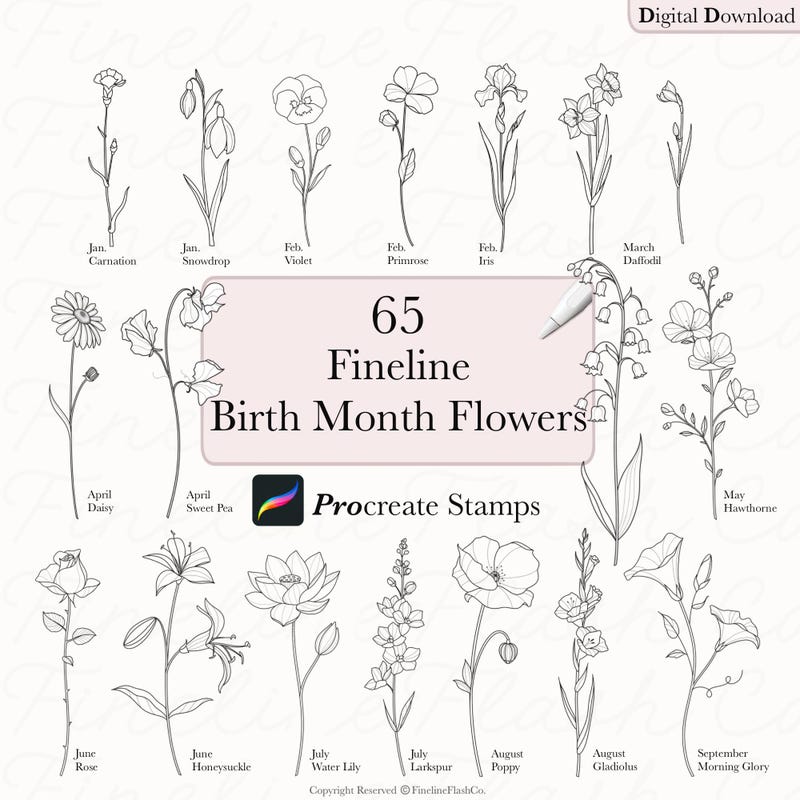 Fine Line Flash Flower - Etsy UK