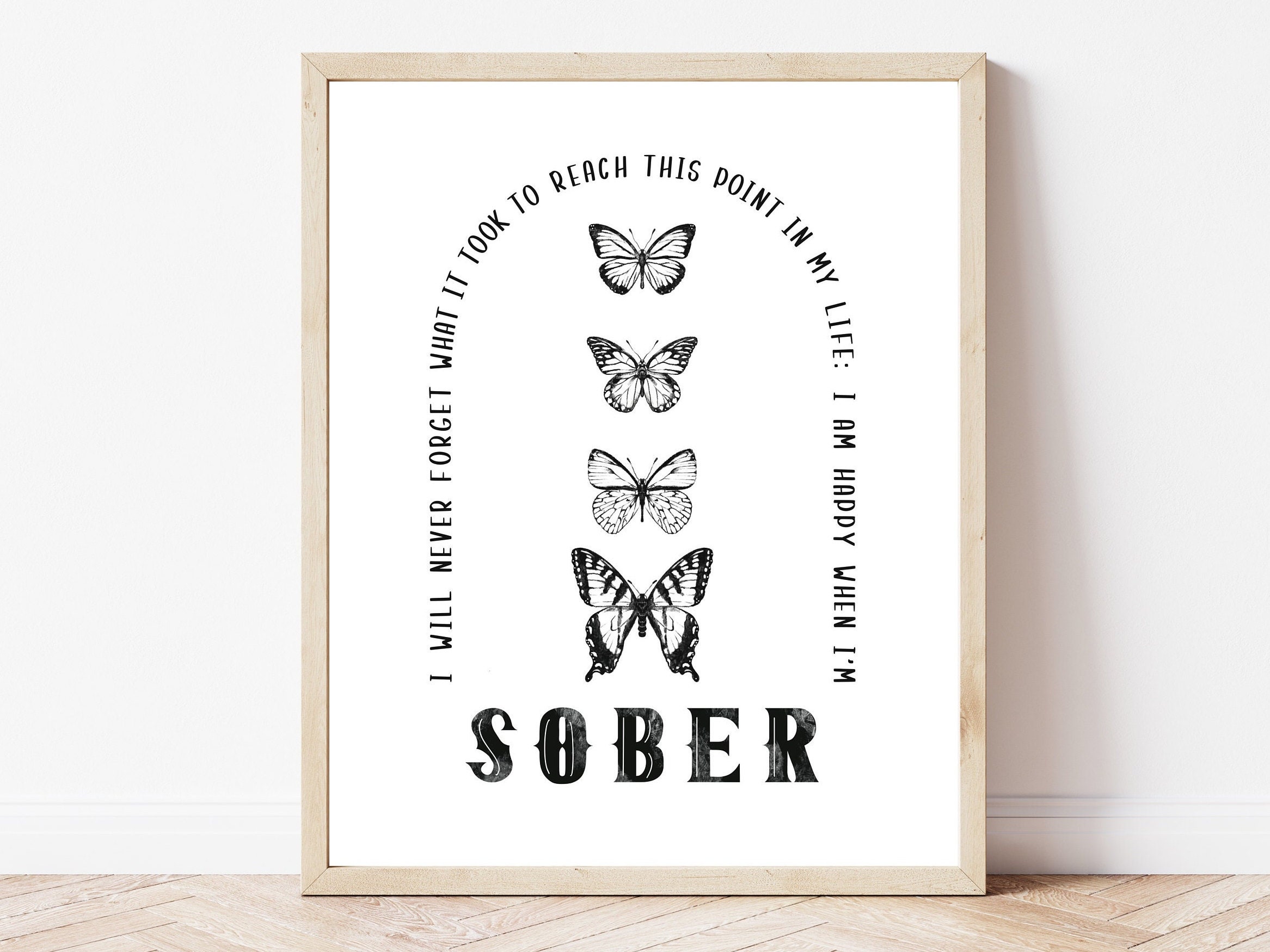 Sober Art, Sobriety Print, Alcoholics Anonymous Gift, Recovery ...