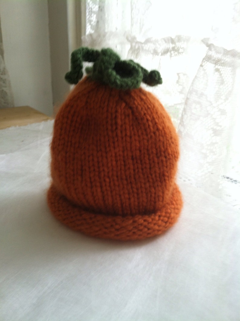Fuzzy Pumpkin Hat With Curly Top to Fit 0-6 Month Infants - Etsy