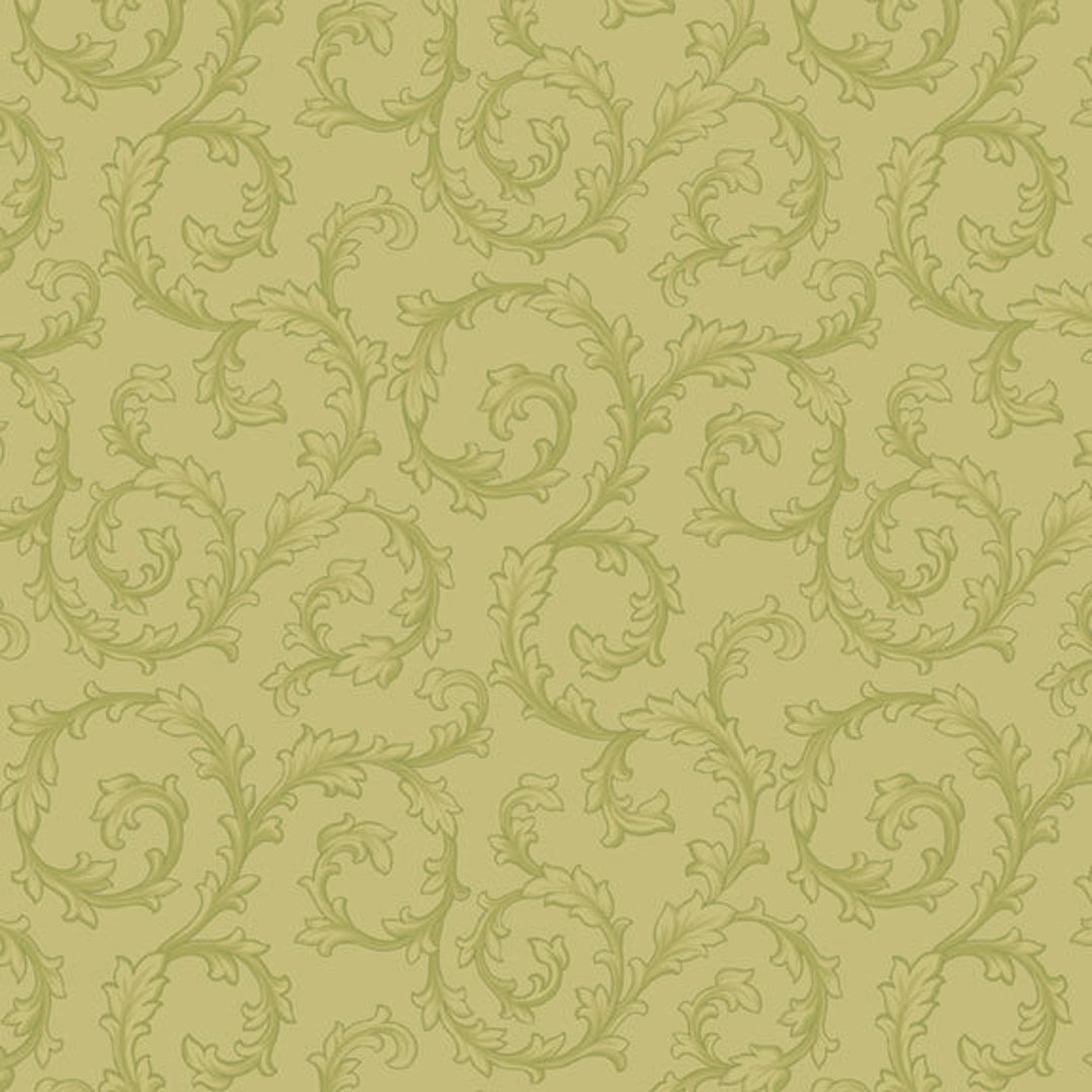Midnight Meadow - Sage Scroll R650845 SAGE - Marcus - 1/4 Yard Price ...