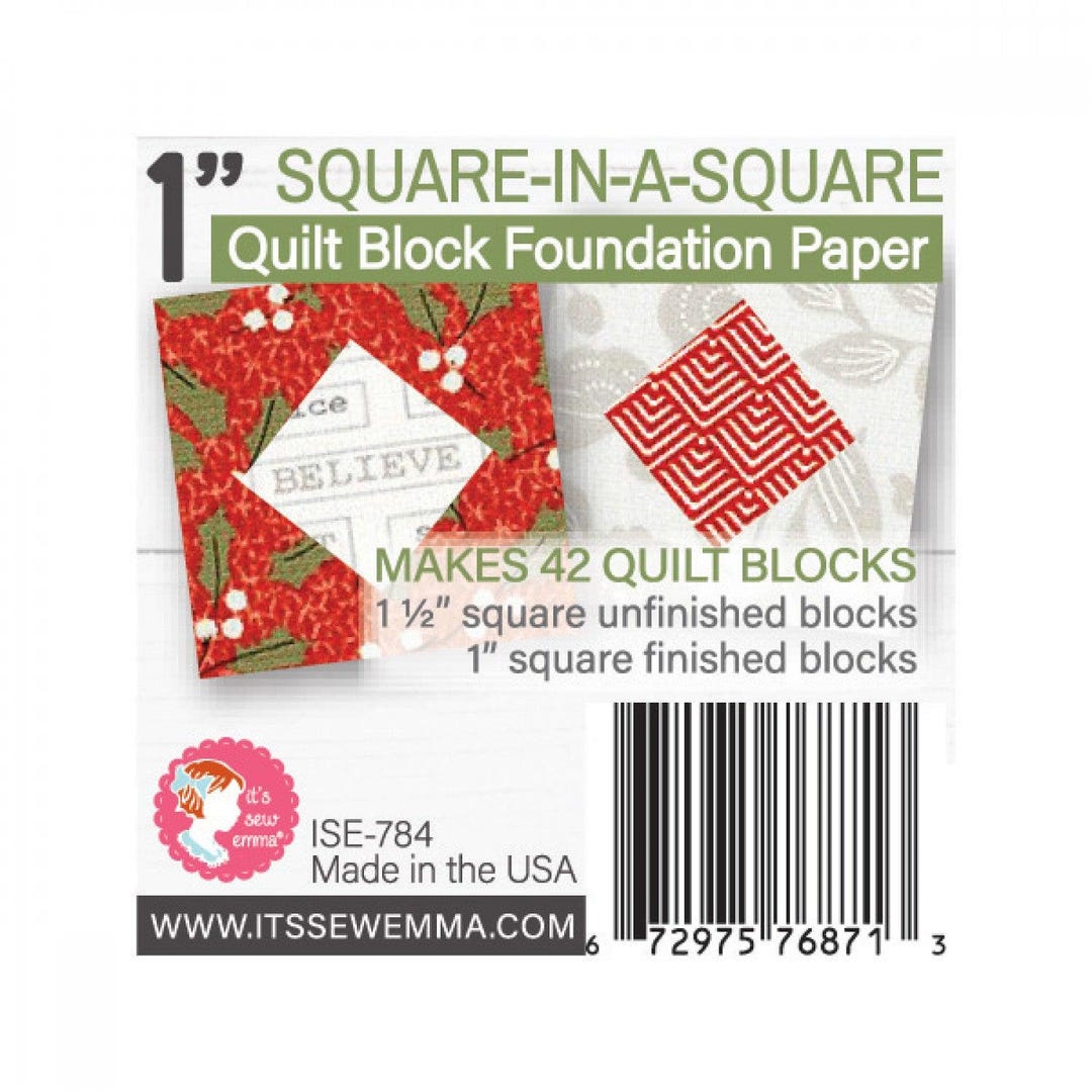 1in Square in a Square Quilt Block Foundation Paper # ISE-784 Sku ...