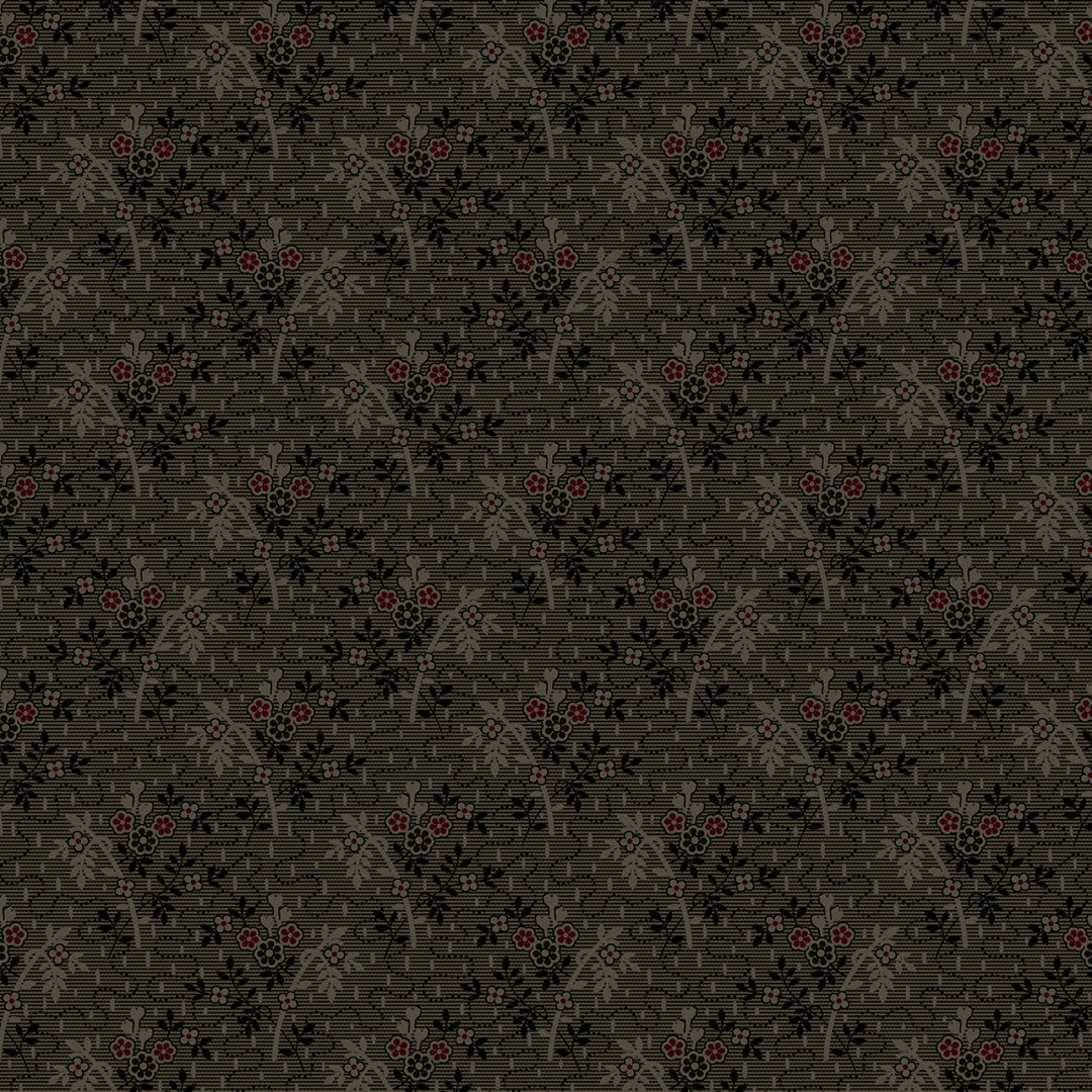 Strawberry Emery - Gray Three Blooms R170868D-GRAY - Marcus Fabric - by ...