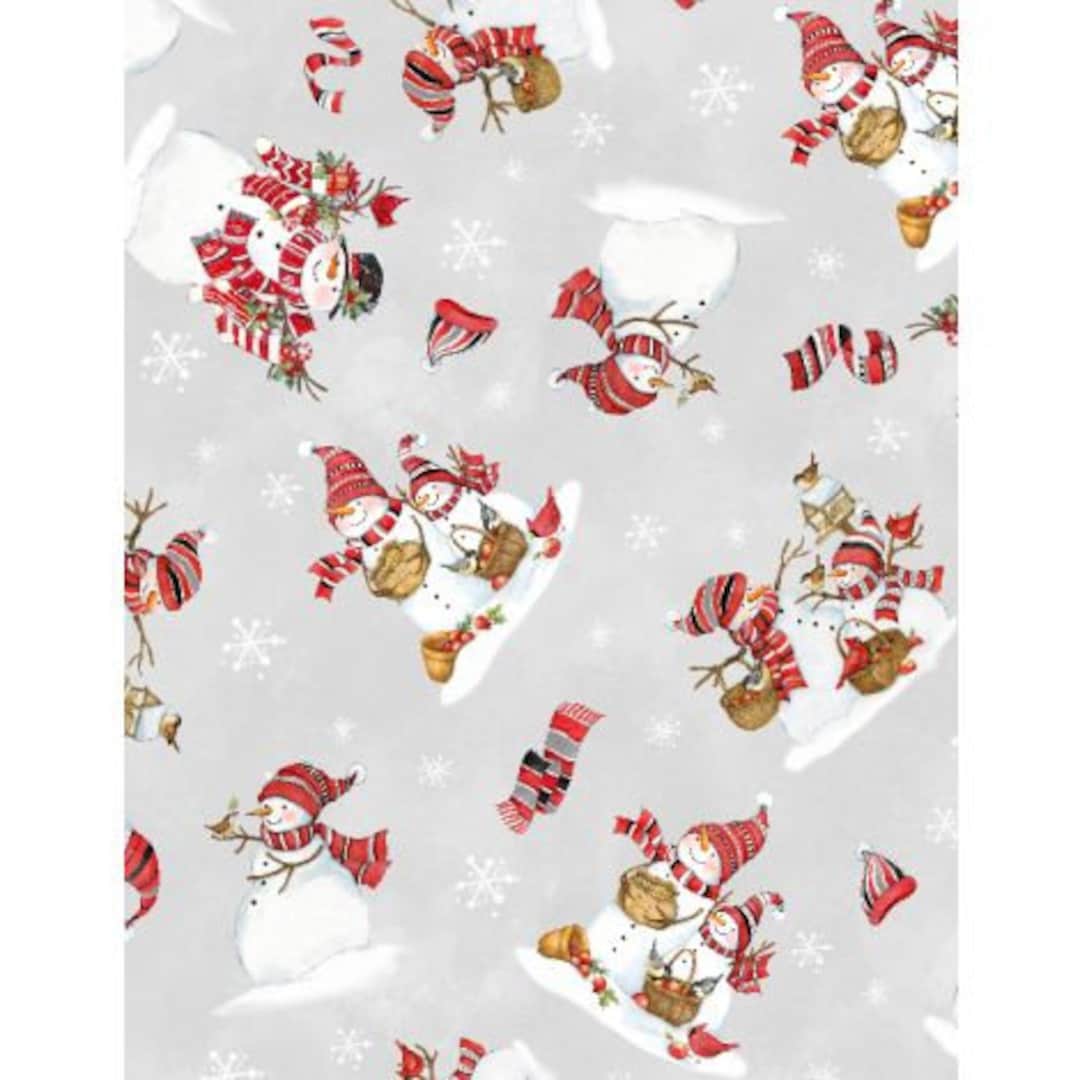 Snowman Fabric - Frosty Frolic - Susan Winget - 1/4 Yard Increments ...