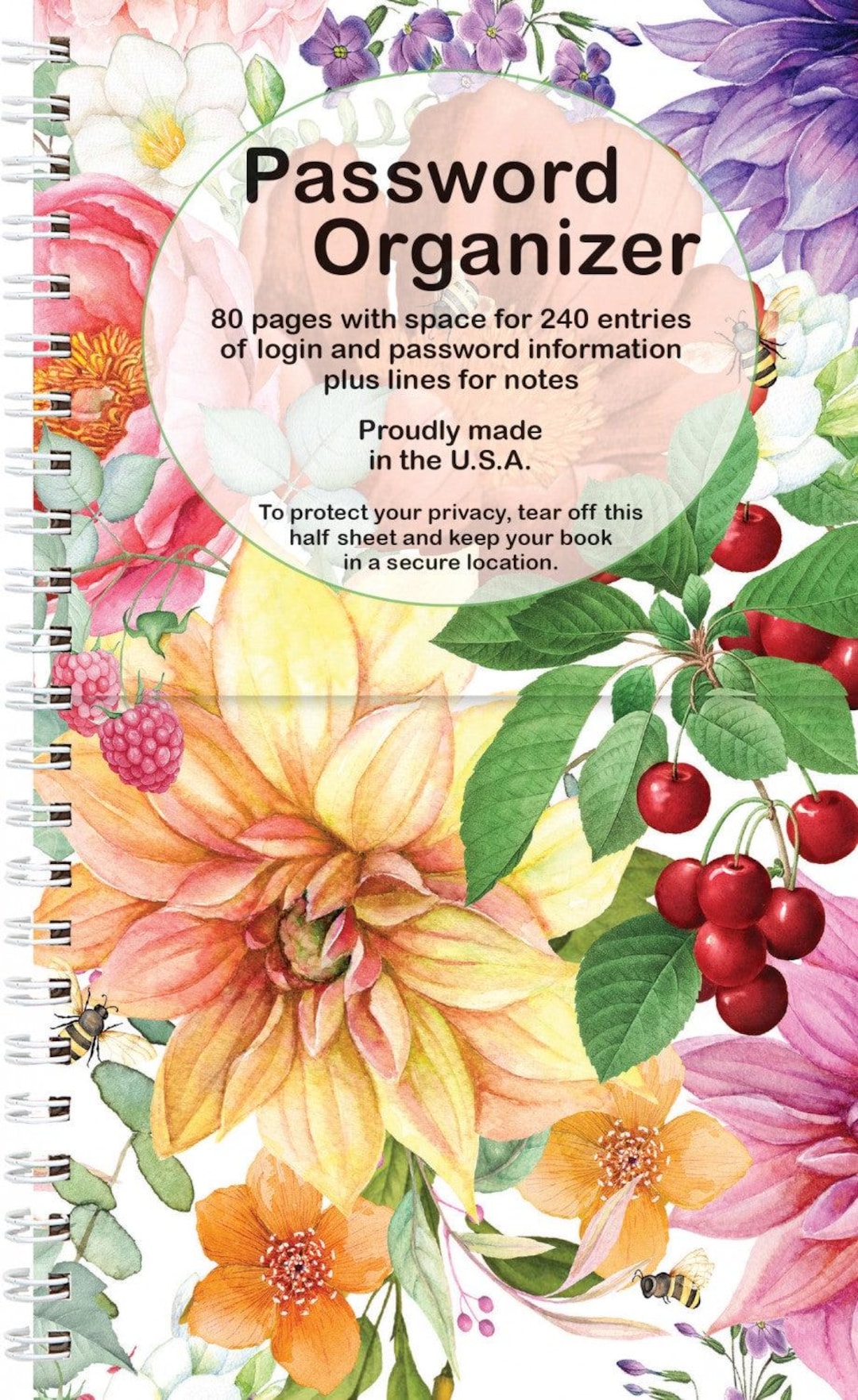 Password Book Bright Floral PWB07 Sku: 64020 - Etsy