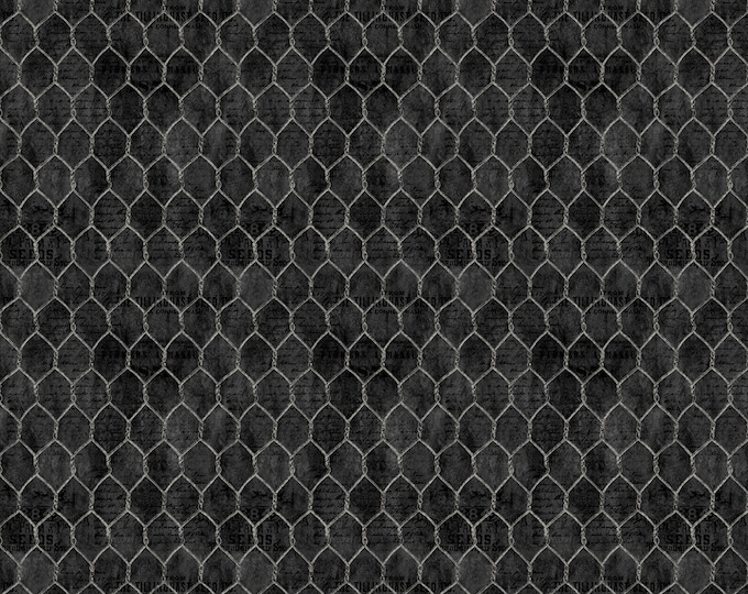 Garden Gate Roosters - Black Chicken Wire 39815-999 - Wilmington Prints ...