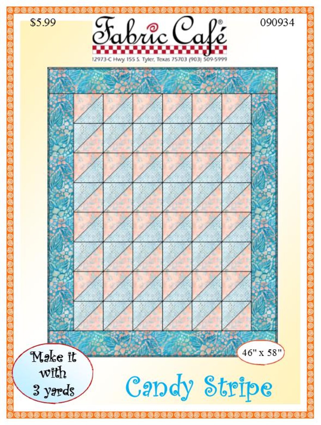Candy Stripe 3 Yard Quilt Pattern 90934-3 Sku: 61008 - Etsy