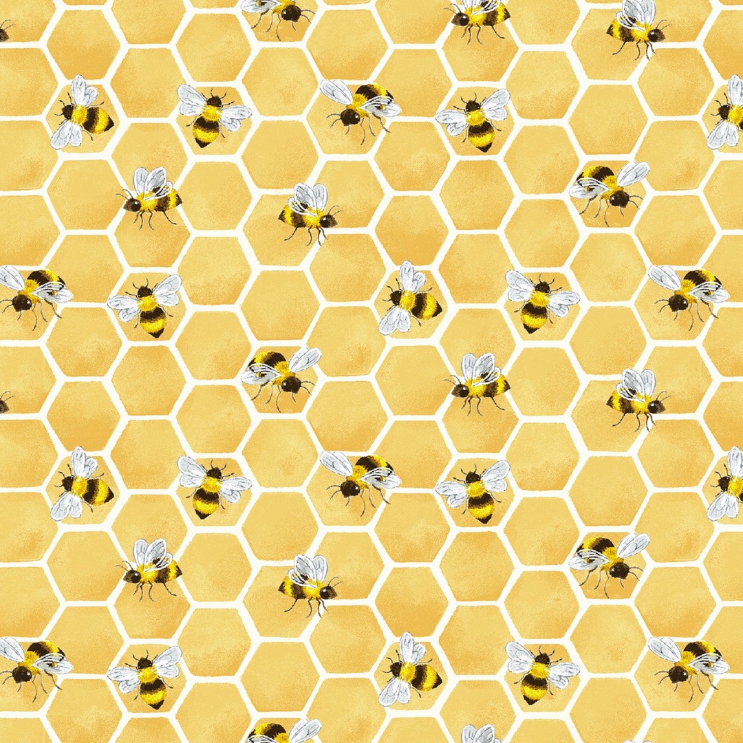 Buzzy Bee Honey Honeycomb and Bees 947-49- Henry Glass - by Jane Alison ...