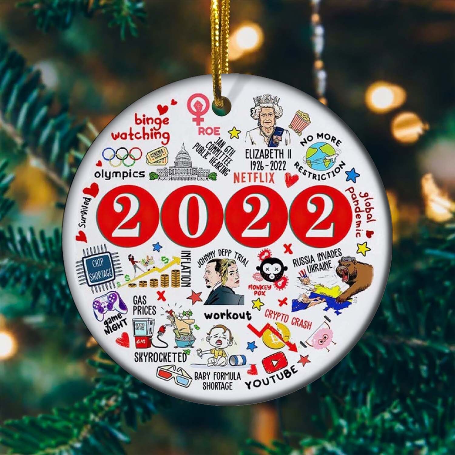 2022 Year In Review Christmas Ornament, 2022 Current Event Ornament sold by Ian Ford | SKU ...