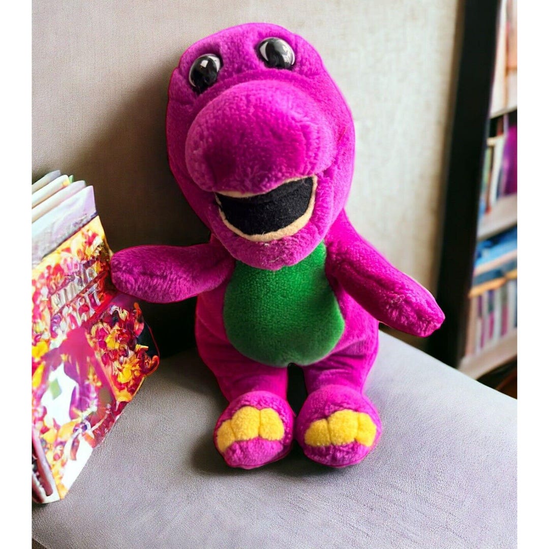 Vintage Barney in Great Shape 10 Inch Plush Stuffed Toy Soft 1990s Toy ...