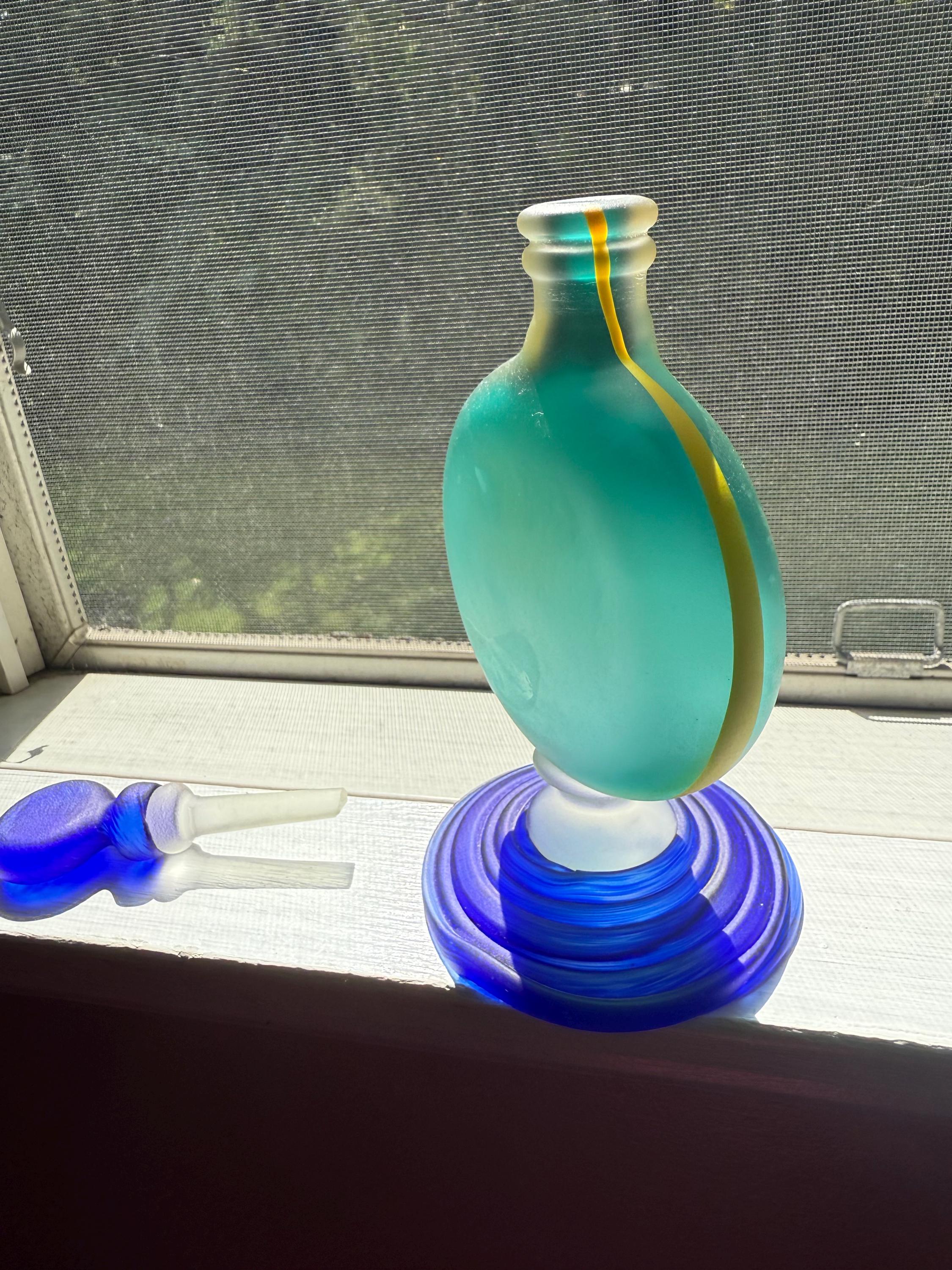 Art Glass Perfume Bottle. Blown Glass. Satin Glass. - Etsy