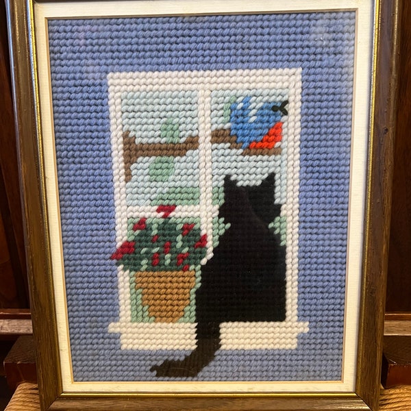Cat Needlepoint - Etsy