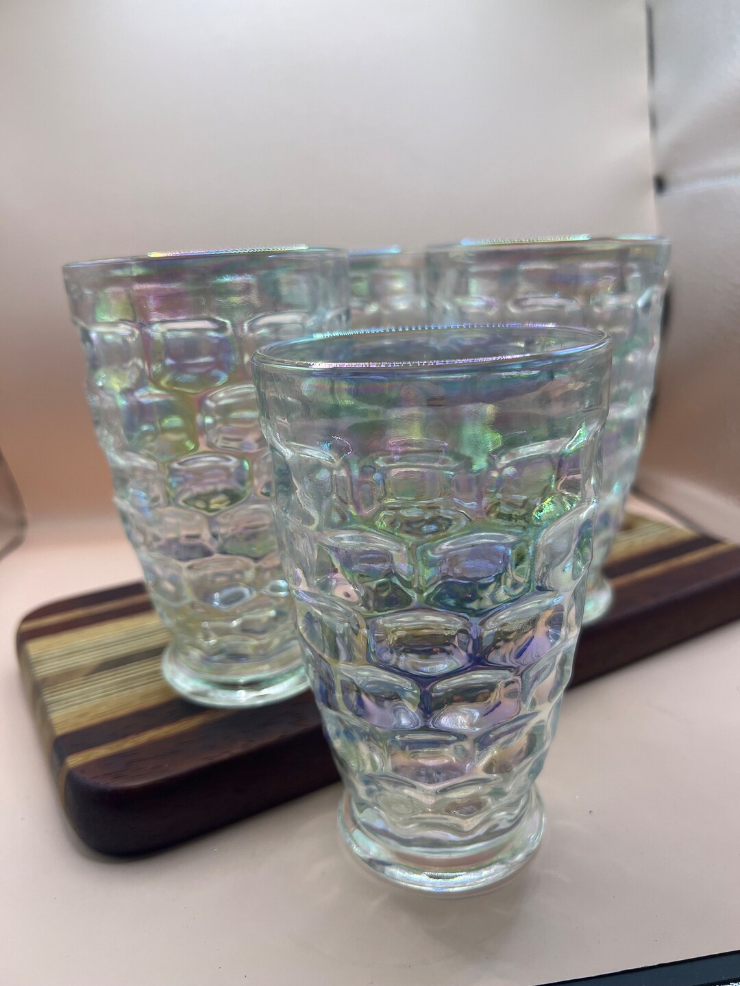 Colonial (iridescent) Tumbler by FEDERAL GLASS. 12oz. Beautiful Color ...