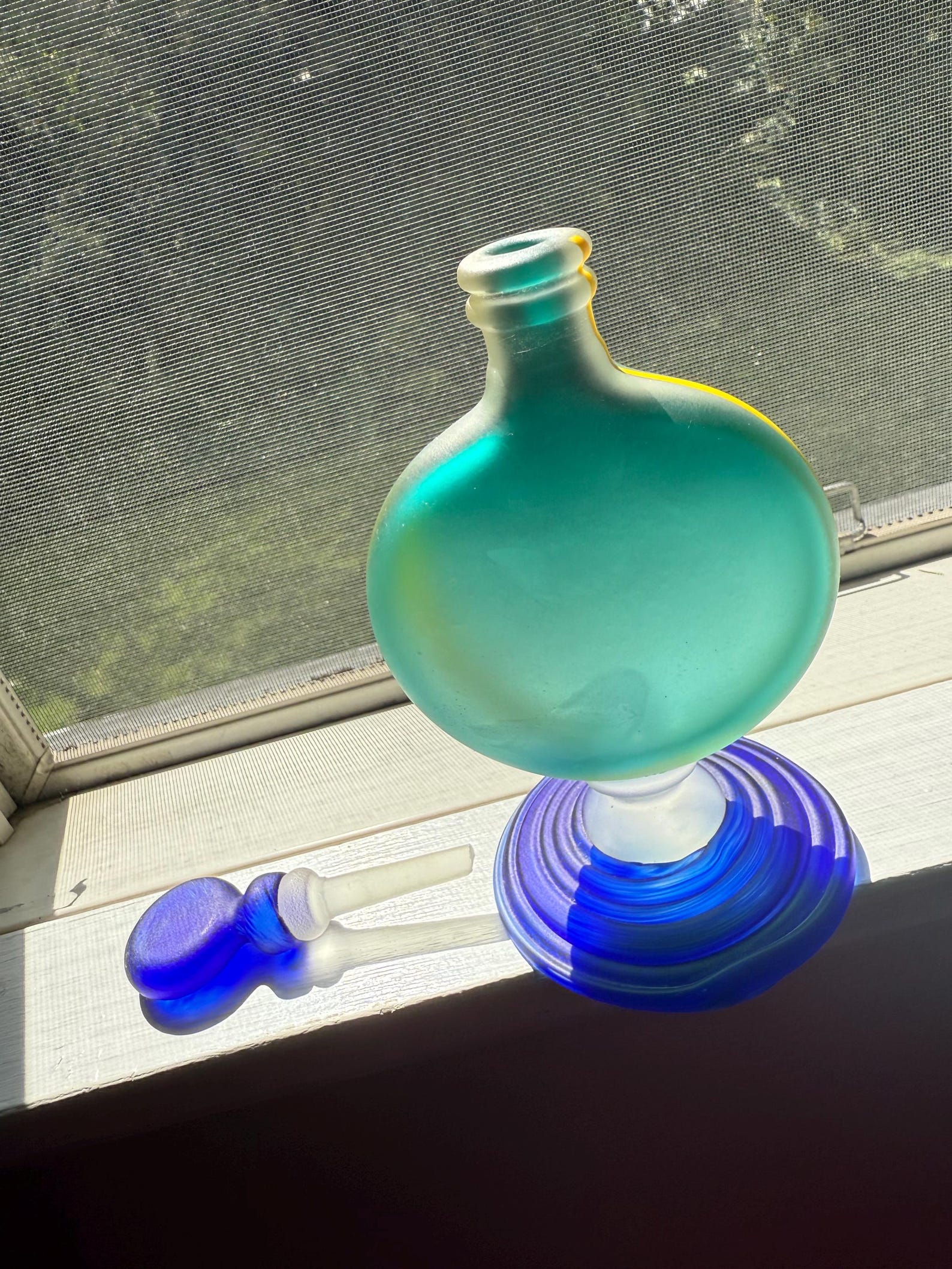 Art Glass Perfume Bottle. Blown Glass. Satin Glass. - Etsy