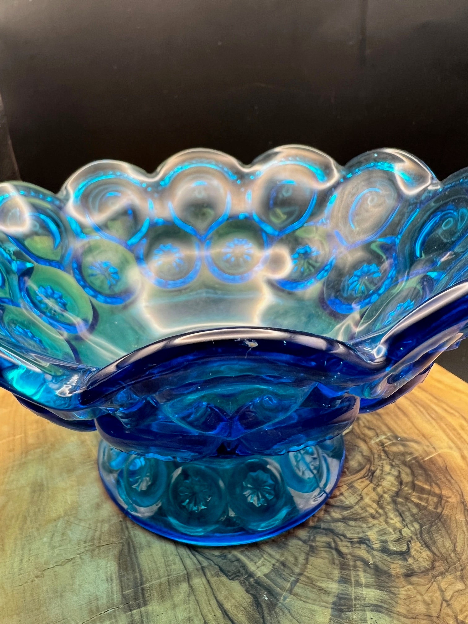 LE Smith Moon and Stars Open Compote / Candy Dish Blue / - Etsy