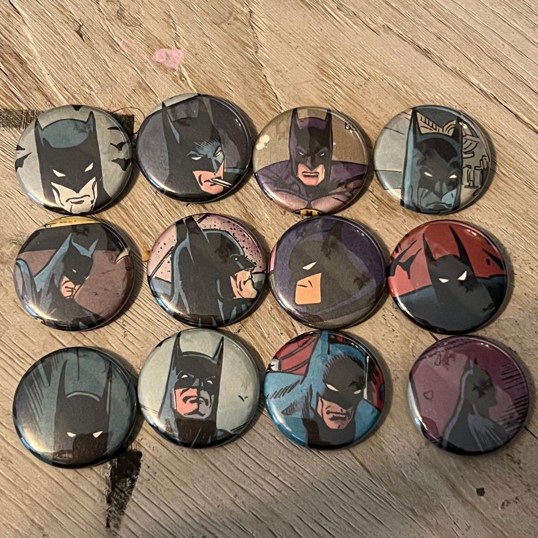 Batman 1" Recycled Comic Book Pinback Buttons - Etsy