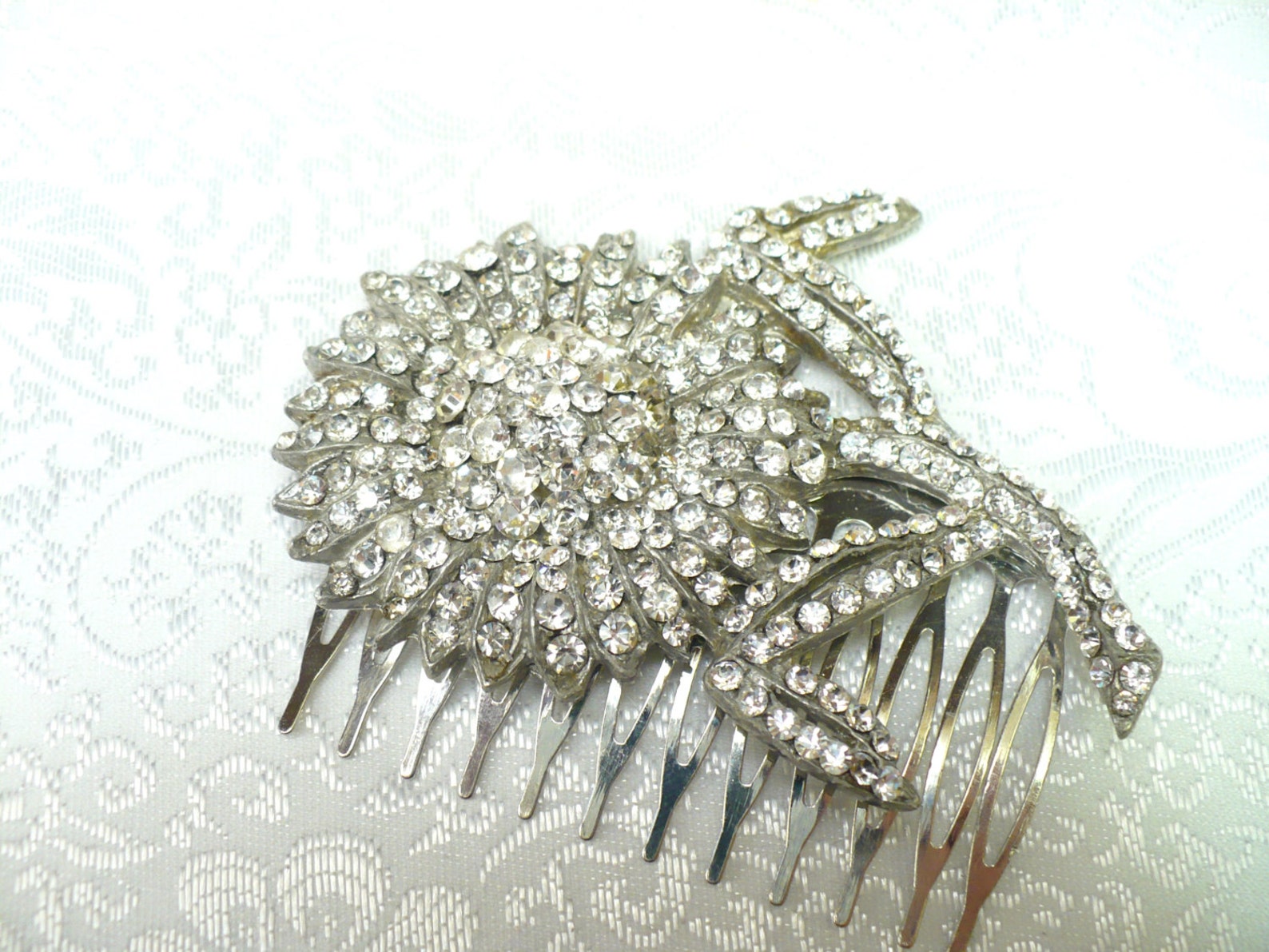 Vintage Bridal or Formal Hair Comb Art Deco RHINESTONE | Etsy