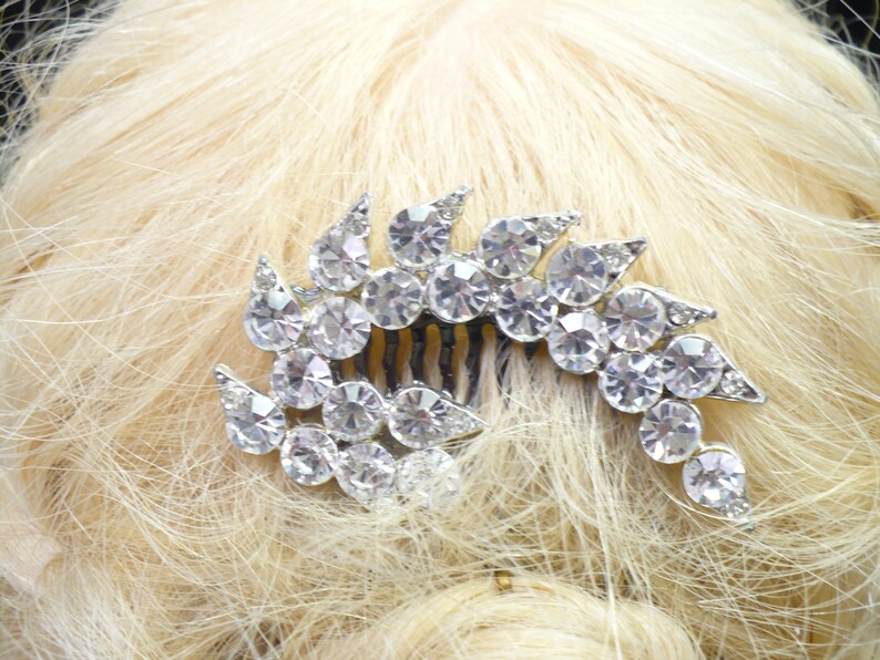 Vintage Bridal or Formal Hair Comb Silver Tone Sparkling - Etsy