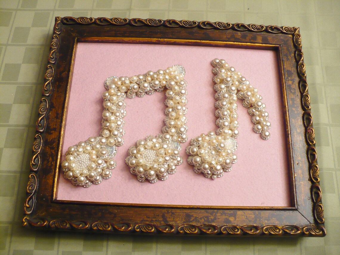 OOAK Vintage Music Note Motif Repurposed Vintage Jewelry Art - Etsy