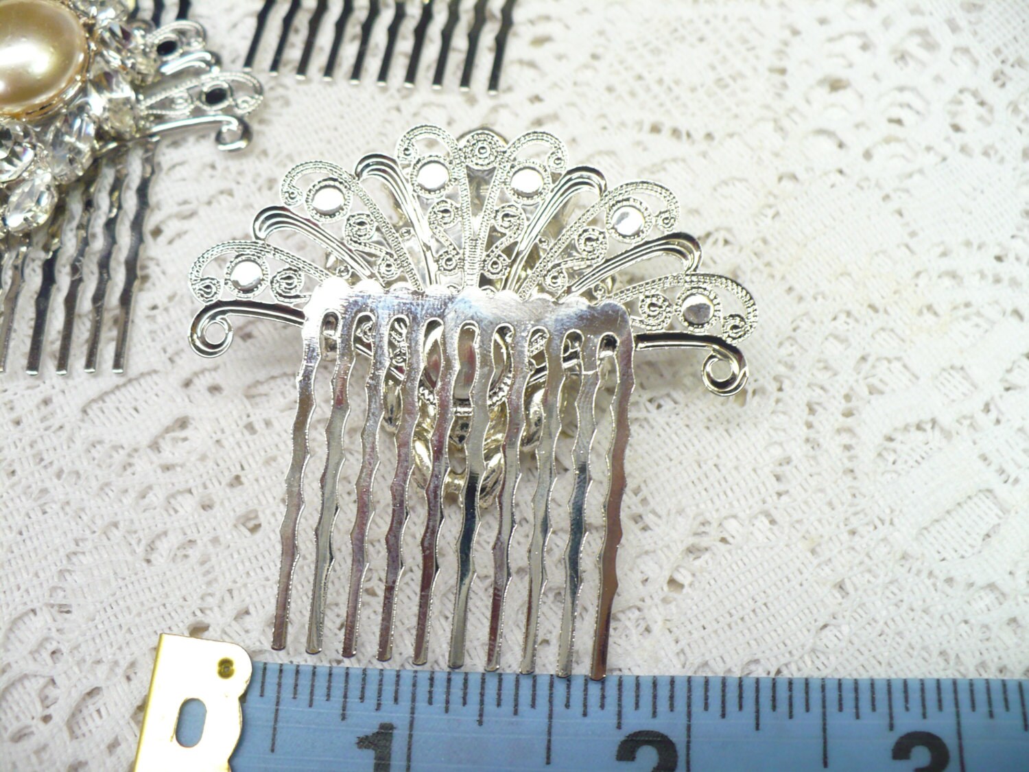 Vintage Repurposed Ivory Pearl & Rhinestone Hair Comb - Etsy