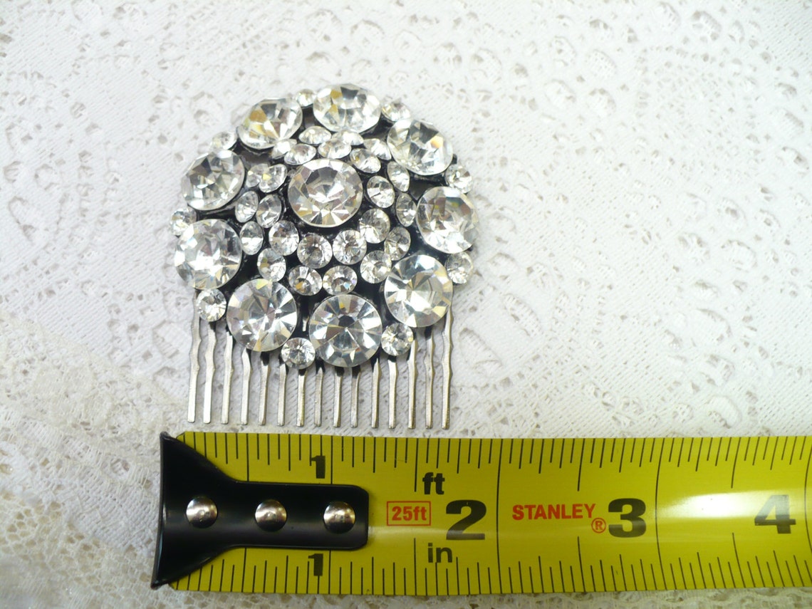 Vintage Bridal or Formal Hair Comb Art Deco RHINESTONE - Etsy