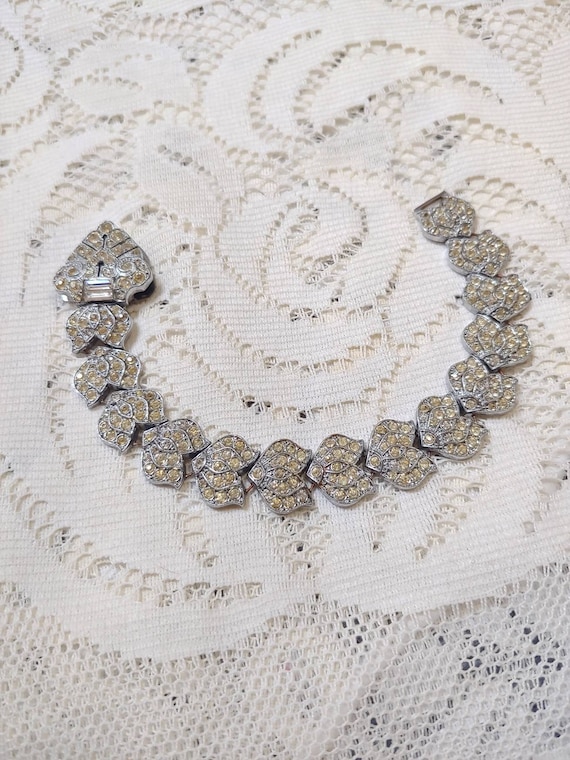 Stunning Vintage 1920s Art Deco Rhinestone Bracelet-s… - Gem