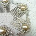 Vintage Repurposed Ivory Pearl & Rhinestone Hair Comb - Vintage WEDDING ...