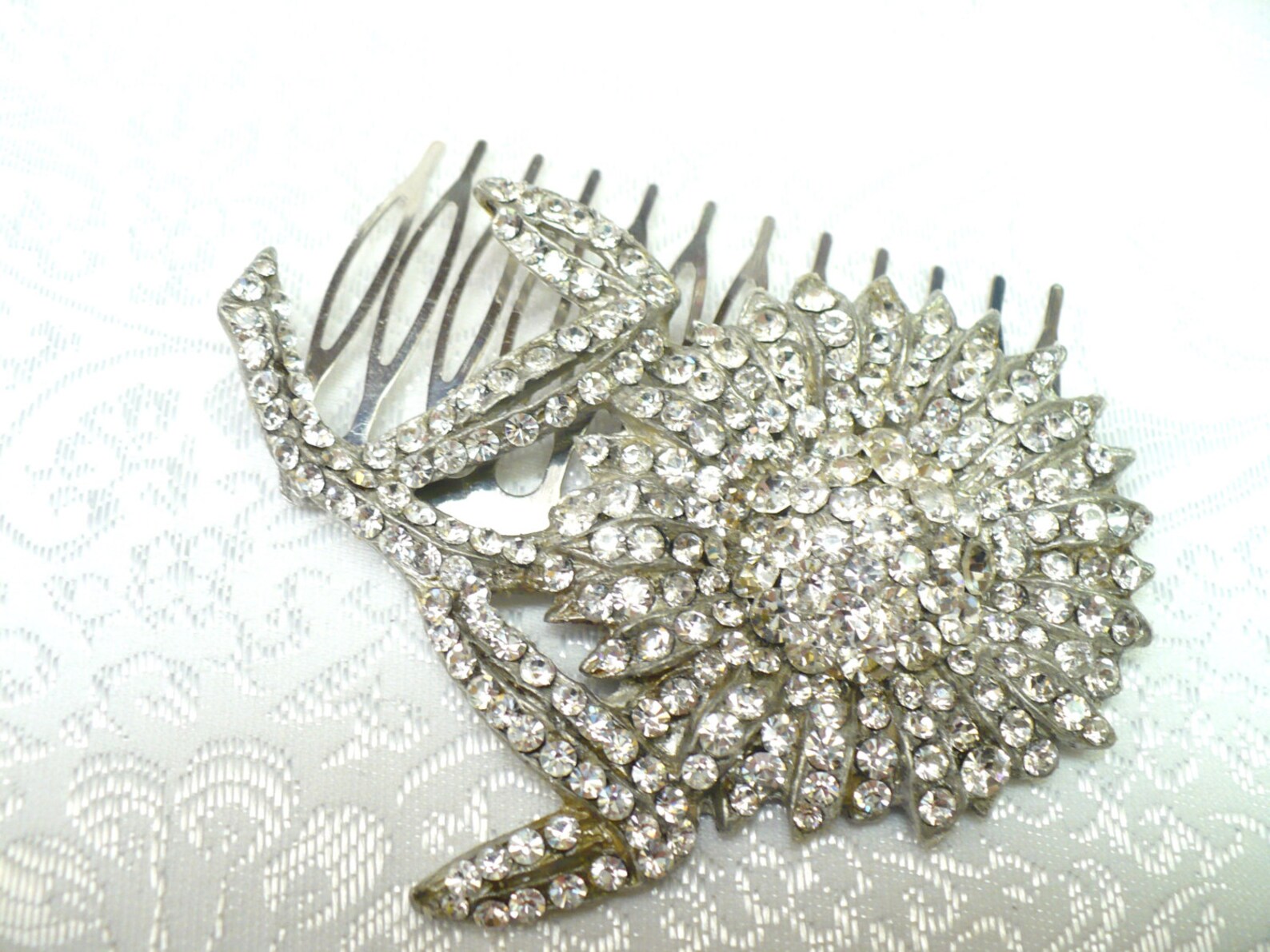 Vintage Bridal or Formal Hair Comb Art Deco RHINESTONE | Etsy
