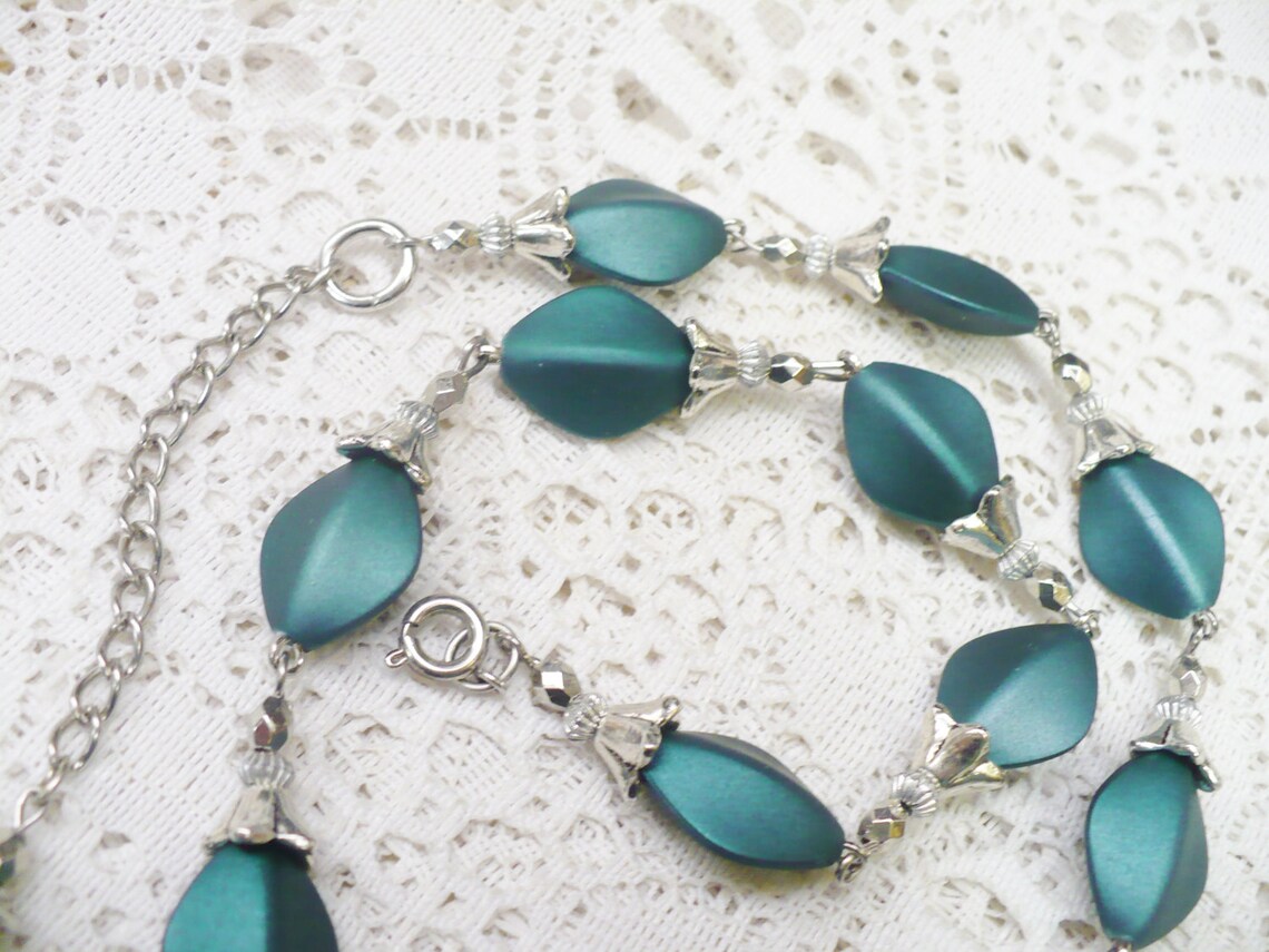 OOAK Vintage Authentic 1920s Rhinestone Art Deco Pendant/teal - Etsy