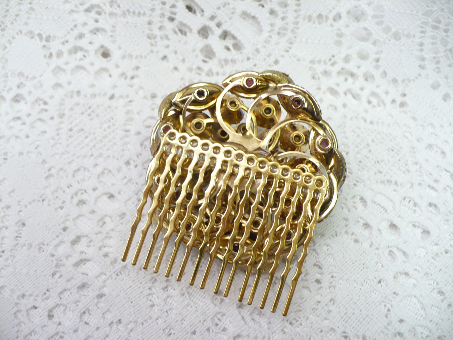 Vintage Bridal or Formal Hair Comb Gold Tone PURPLE - Etsy