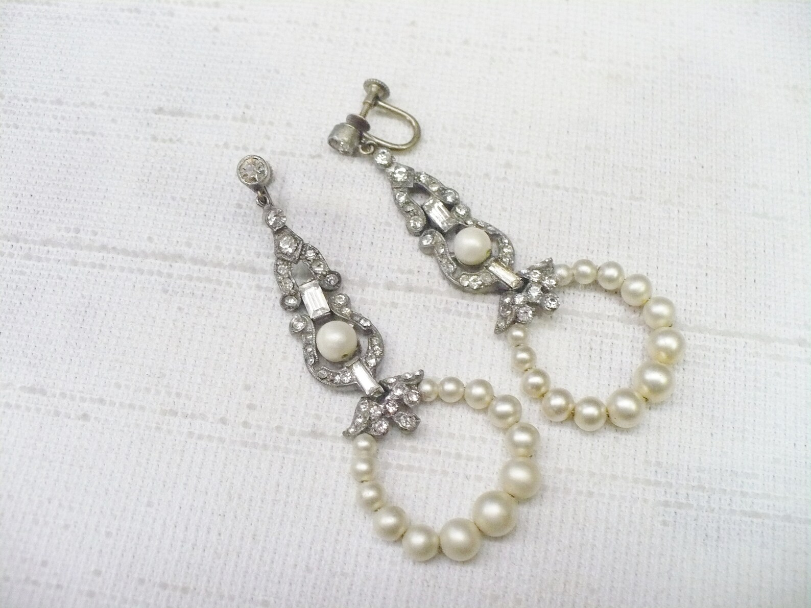 STUNNING RARE Authentic 1920s Art Deco Rhinestone and PEARL - Etsy