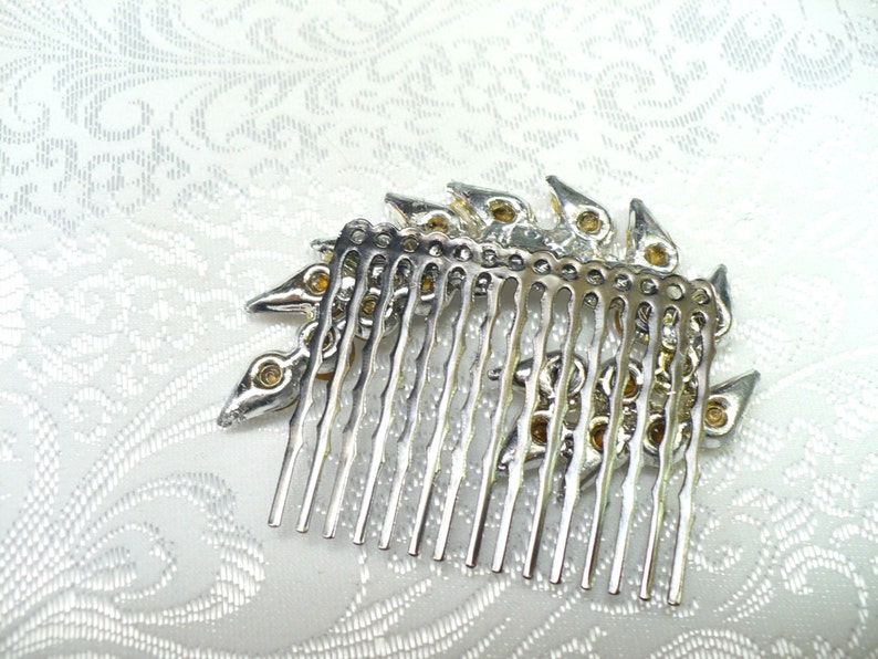 Vintage Bridal or Formal Hair Comb Silver Tone Sparkling - Etsy