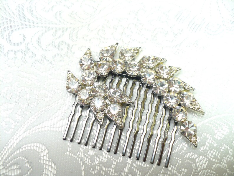 Vintage Bridal or Formal Hair Comb Silver Tone Sparkling - Etsy
