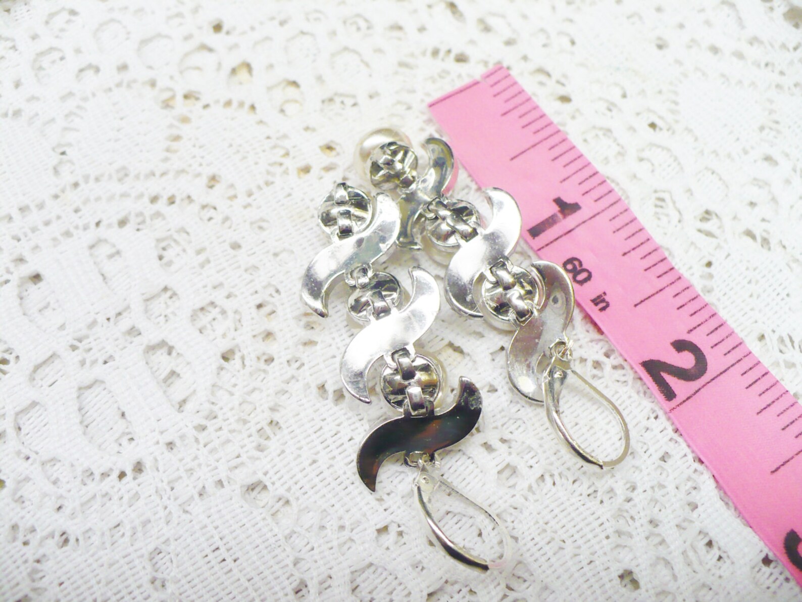 Vintage Repurposed Ivory PEARL & RHINESTONE Dangle Earrings - Etsy